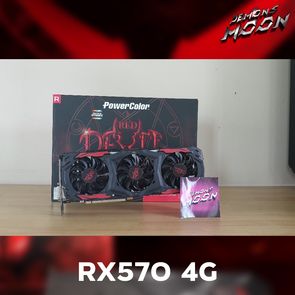 Rx570 4GB power color กาดแสดงผล vga กาดจอมือสอง ประกัน7วัน Demonsmoon | Shopee Thailand