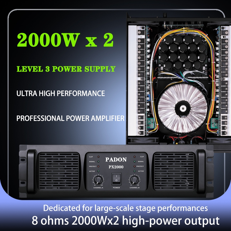 PADON Professional amplifier, 3u. two channel, audio amplifier, high-power. เครื่องขยายเสียง ...