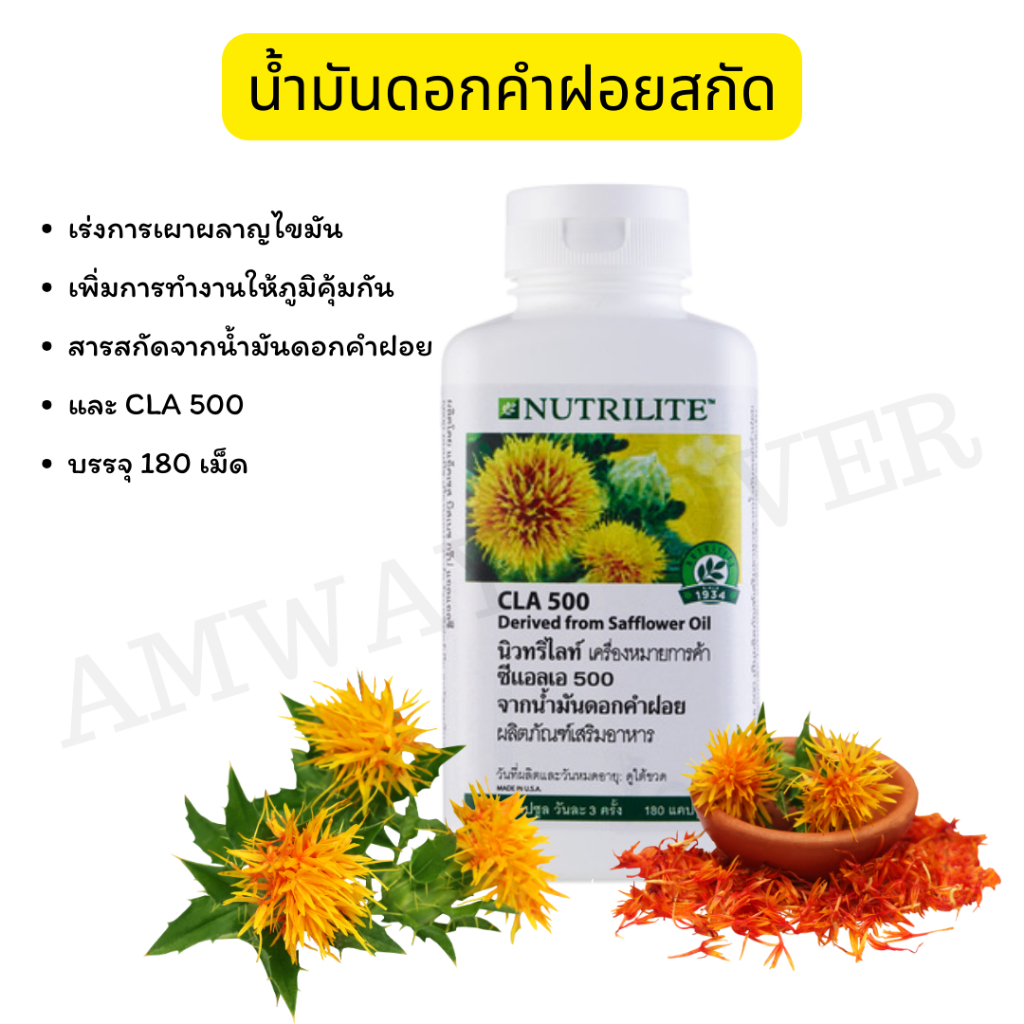 แอมเวย์แท้ ชอปไทย Amway Nutrilite CLA 500 Derived from Safflower Oil ซี ...