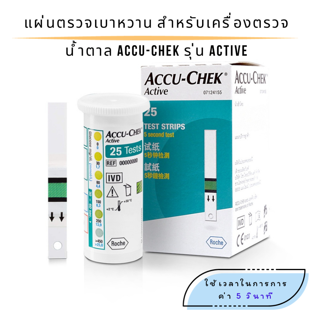 ACCU-CHEK แผ่น ตรวจ ACTIVE 25'S (สี เขียว) | Shopee Thailand