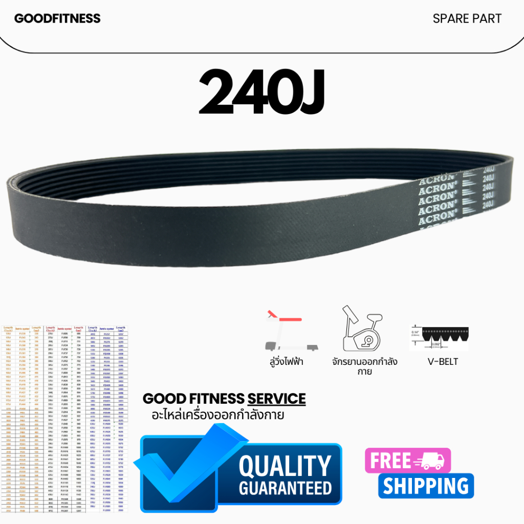 V-BELT240J/สายพานมอเตอร์ ร่องJอะไหล่ลู่วิ่งไฟฟ้า สายพานขับมอเตอร์ลู่ ...