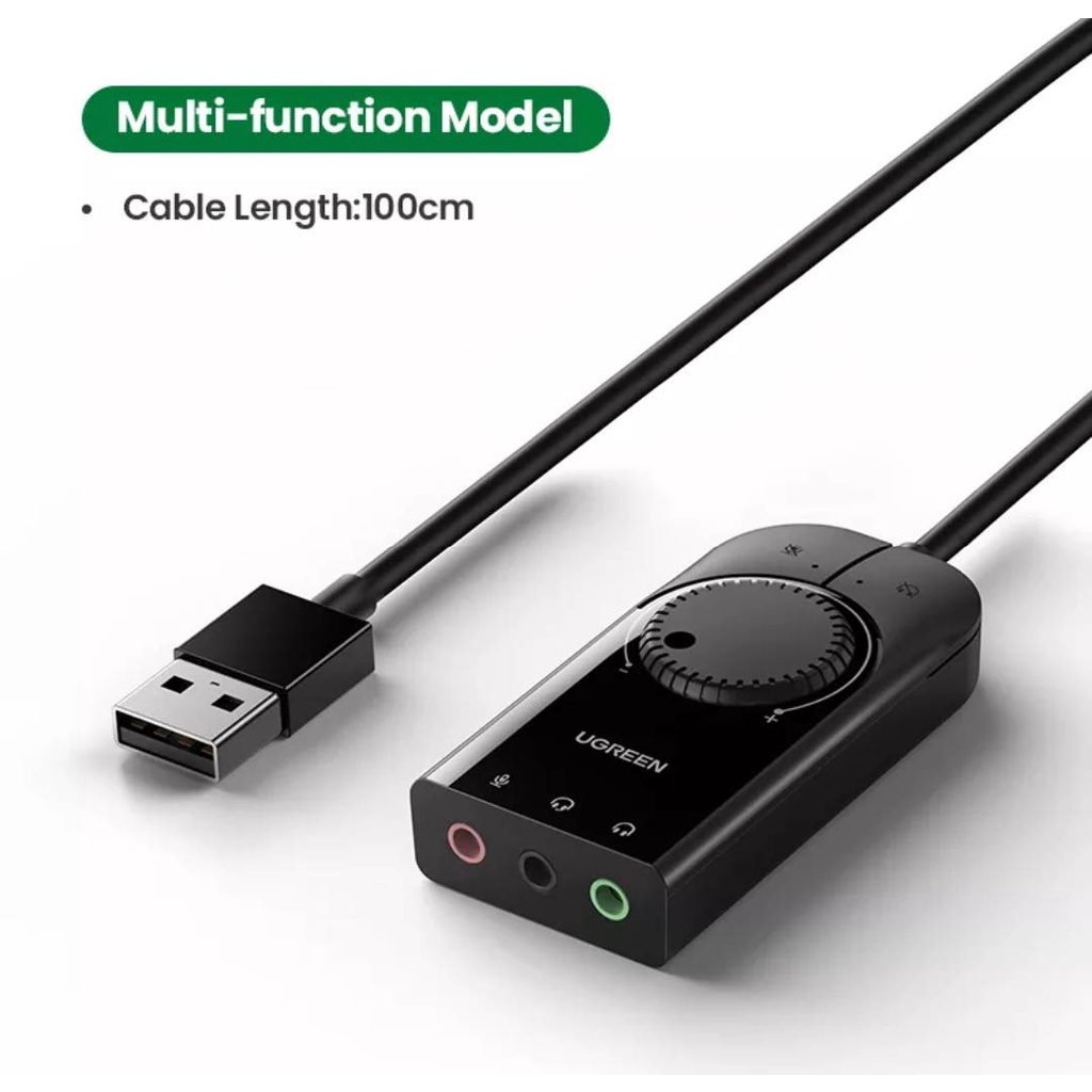 UGREEN-50599 SoundCard USB Audio Interface External 3.5 mm Mic, หูฟัง ...