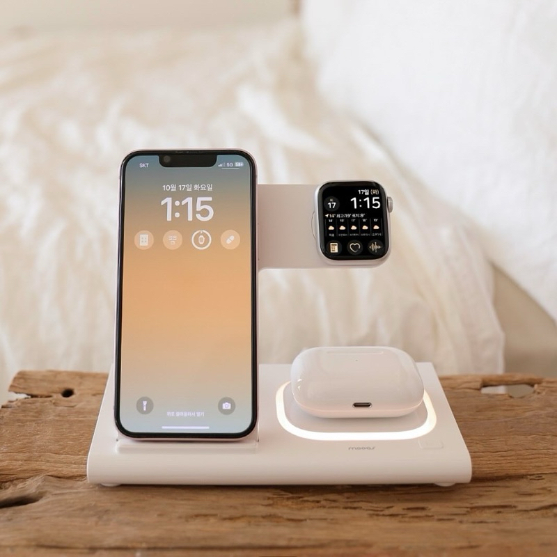 ️พร้อมส่ง ️ [Mooas] 23W Flatsquare 3-in-1 Speed Wireless Charger ...