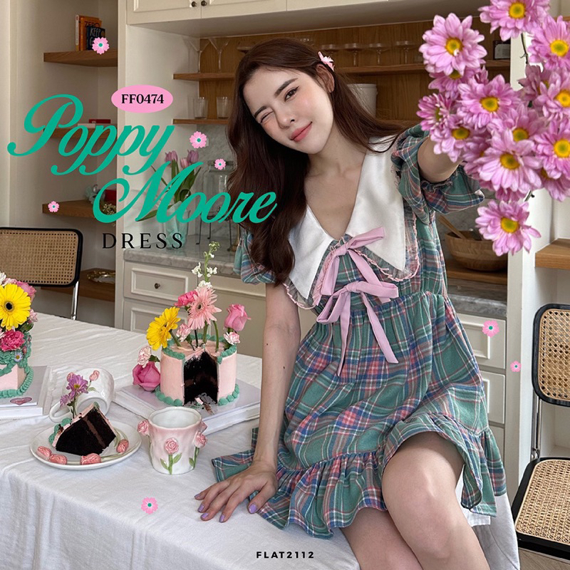 FLAT2112 FF0474 : POPPY MOORE DRESS มีไซส์ S(New) | Shopee Thailand