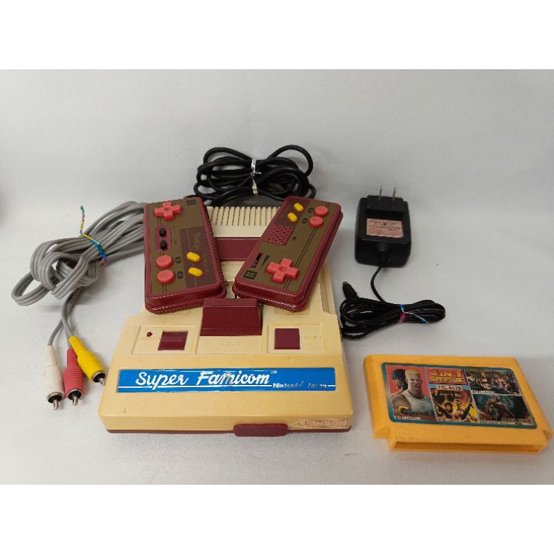 Famicom จอยเม็ดถั่ว ชุดไฟไทยพร้อมเล่น ตลับเกมรวมคอนท่า1และ2คอนท่า Force ...