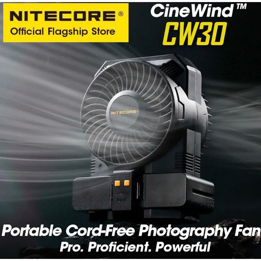 2023 NITECORE CW30 cinewind พัดลมขนาดเล็กสำหรับถ่ายภาพ ลมแรงพัดลมเป่า ...