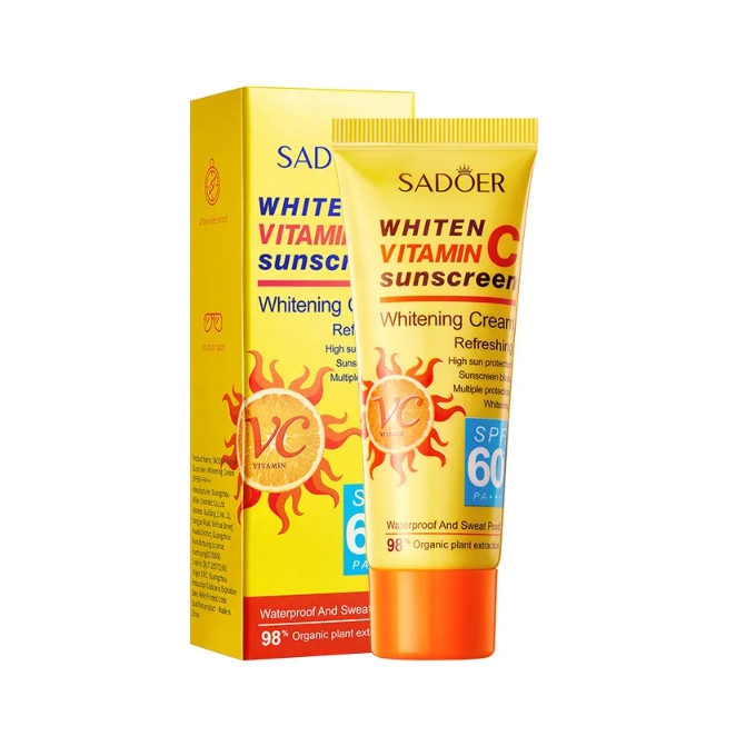 ครีมกันแดด กันแดด SADOER VC Sunscreen SPF60+pa+++ UV ซึมไว ไม่มัน ไม่อุดตัน สำหรับผิวแพ้ง่าย 40 ...