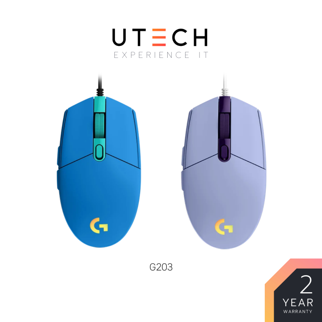เมาส์ Logitech G203 LIGHTSYNC Wired Gaming Mouse by UTECH | Shopee Thailand