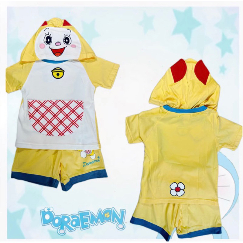 ชุดแฟนซีเสื้อมีหมวก+กางเกงขาสั้น ลาย โดเรมี่ Doremee size 3-6 ปี ...