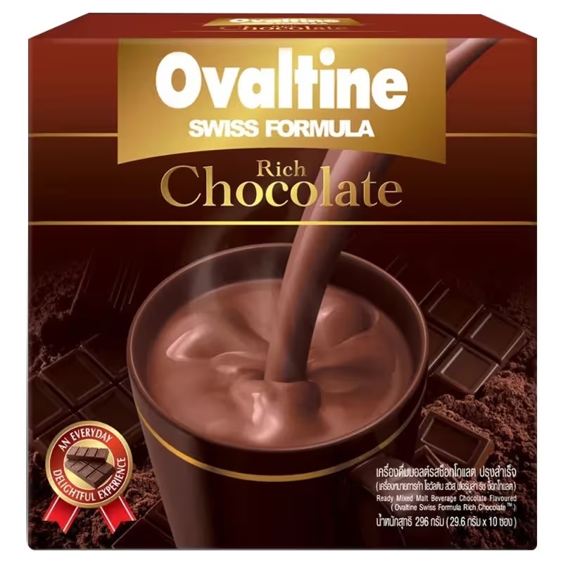 Ovaltine Swiss Rich Ready Mixed Malt Beverage Chocolate Flavour 296g. | Shopee Thailand