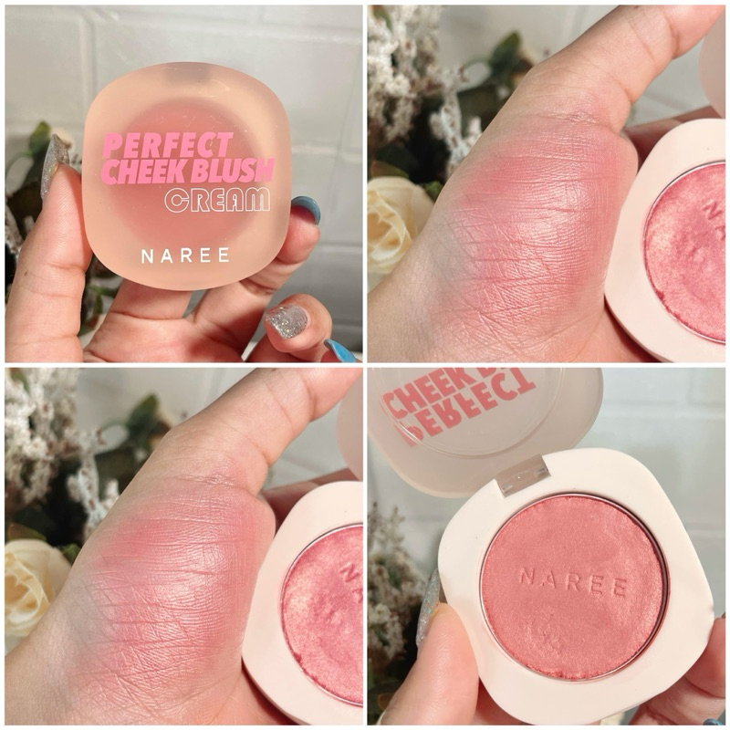 ครีมบลัช Naree สีชมพูชิมเมอร์ เล่นแสงสวยสุดๆ แก้มฉ่ำโกลว์ เนื้อเกลี่ย ...