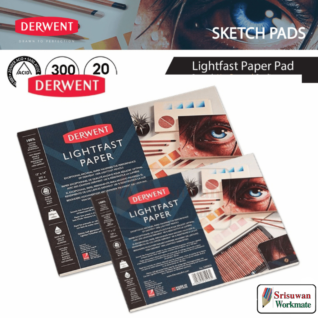 DERWENT LIGHTFAST Paper Pad 300gsm สมุดกระดาษ 300 แกรม 100 ปี Guarantee ...