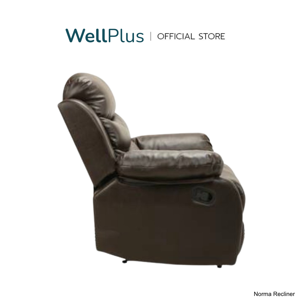 Wellplus เก้าอี้พักผ่อนรีไคเนอร์ รุ่น Norma หุ้มหนังสังเคราะห์ Recliner Sofa | Shopee Thailand