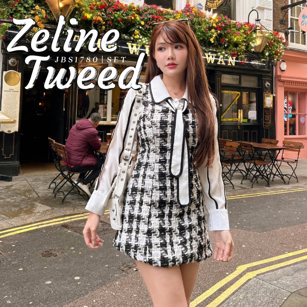 #JBS1780 Zeline Tweed Set | Shopee Thailand