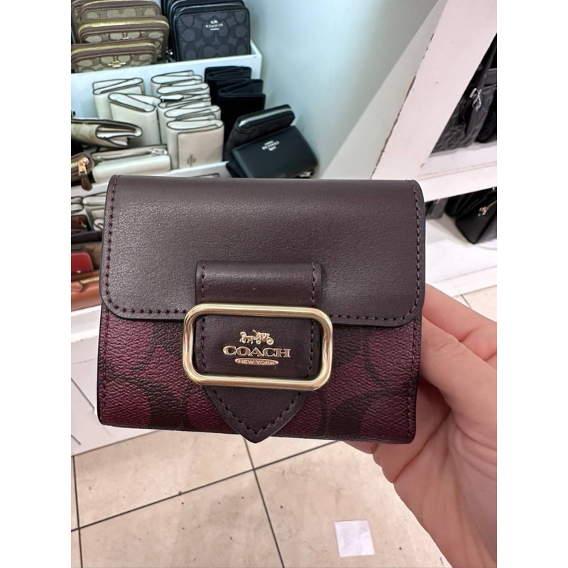 COACH Small Morgan Wallet In Colorblock Signature Canvas With Rivets ...