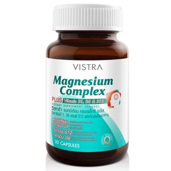 VISTRA Magnesium Complex PLUS Vitamin B1, B6 & B12 30cap วิสทร้า ...