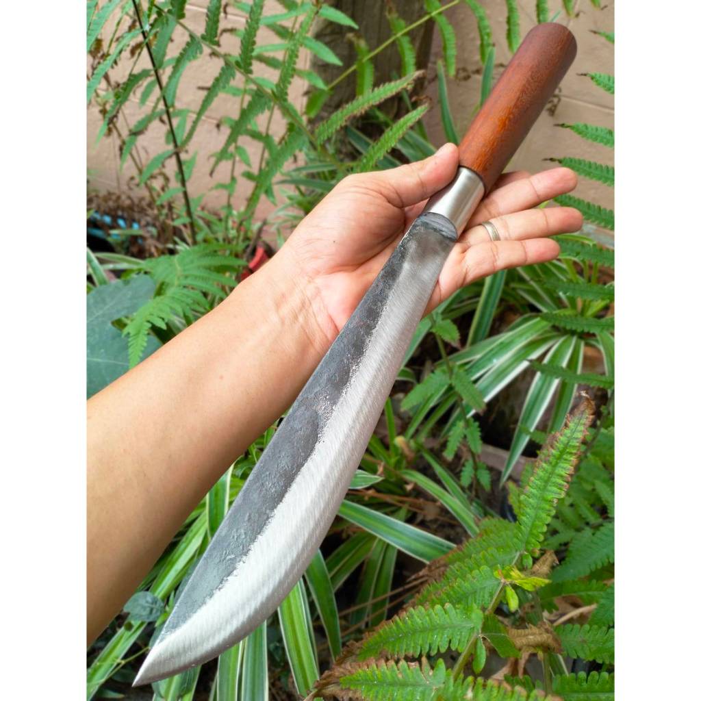 มีดเหน็บ (E-Nep) มีดลาบ มีดเดินป่า มีดแคมป์ มีดใช้งาน ใบ 9.9” SUP9 ตีร้อนชุบแข็ง ผิวไฟ ด้ามไม้ ...