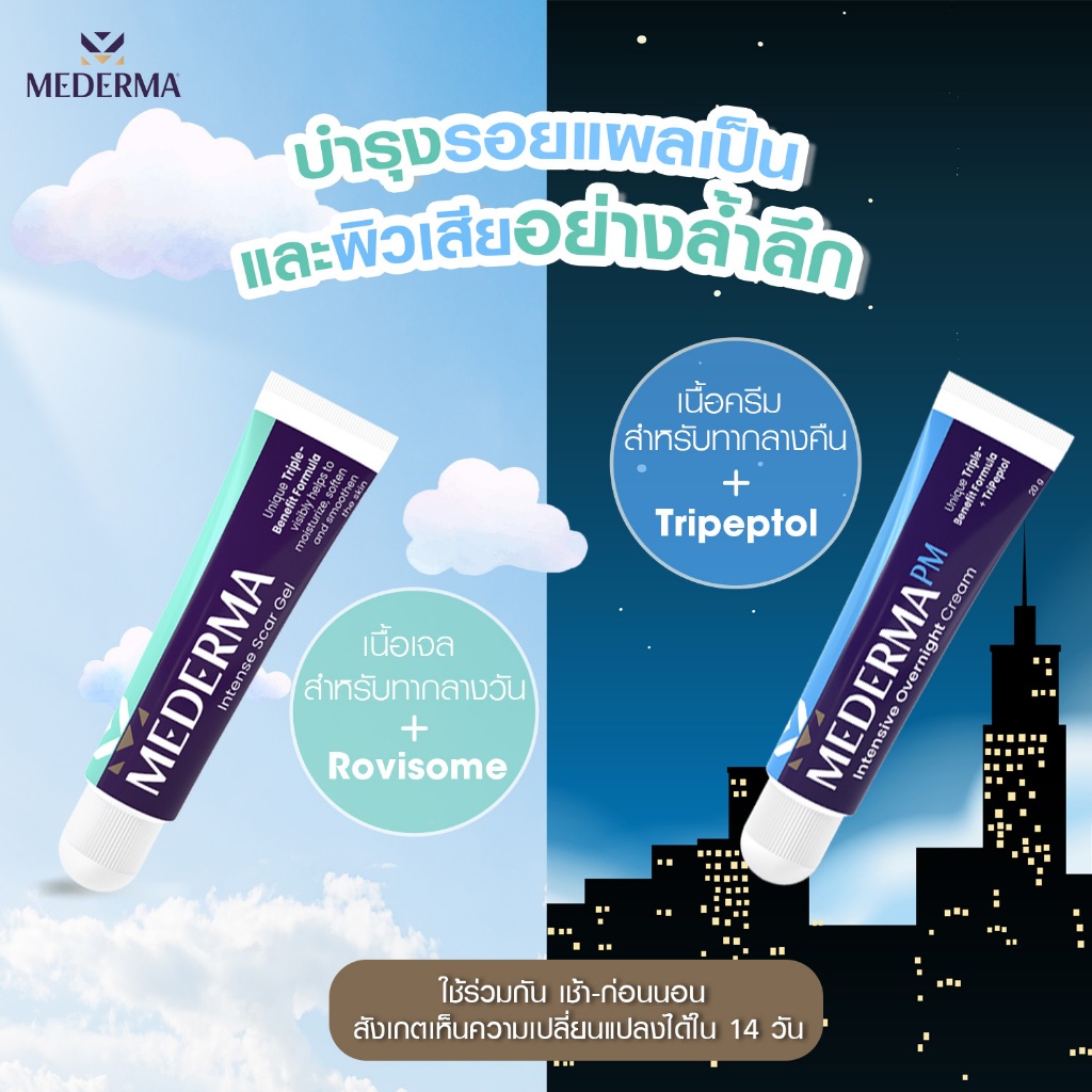 แท้100% ฉลากไทย Mederma 10 / 20 g / PM ลดรอยสิว แผลเป็น แผลผ่าตัด คีรอย ...