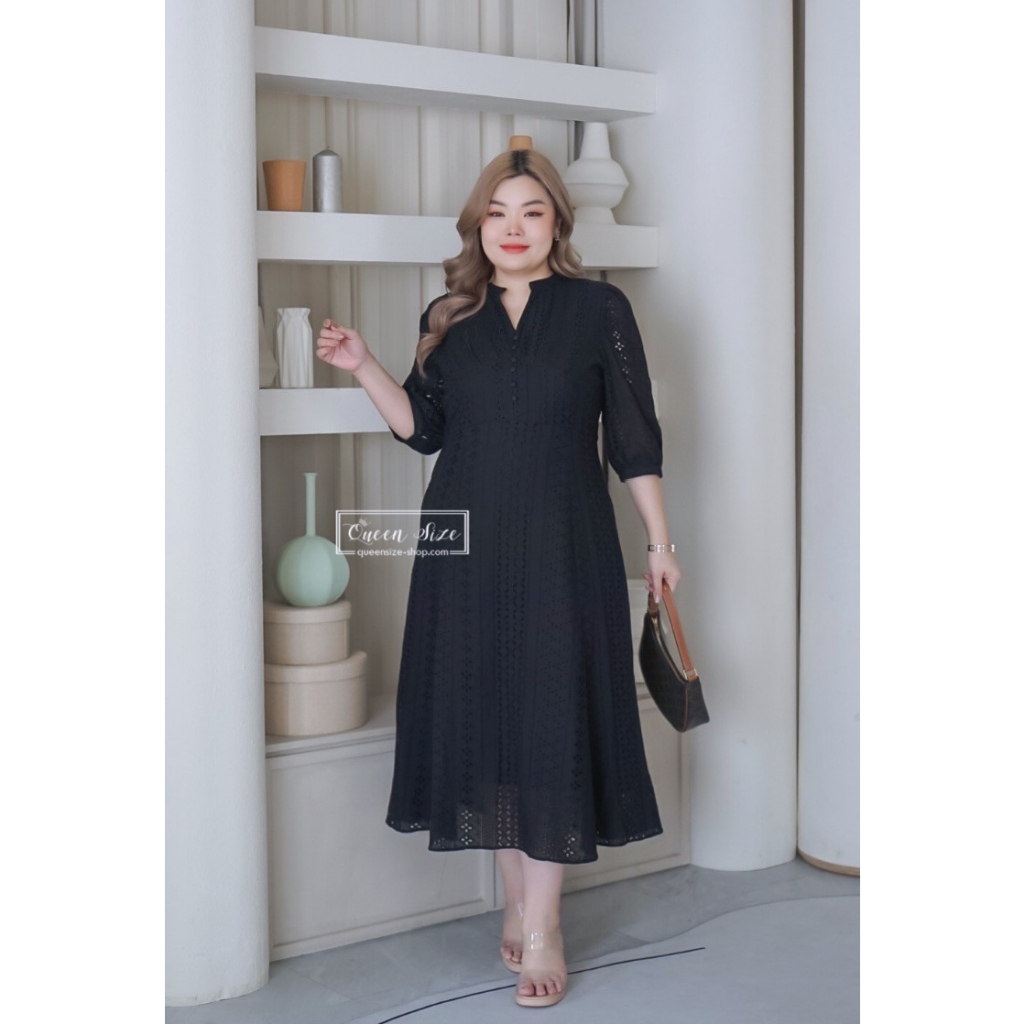 Patcha-สีดำ เดรสไซส์ใหญ่อก42 44 46 และ48นิ้ว ชุดคนอ้วนแบบยาวใส่เที่ยว ทำงาน ชิวๆริมเล == ดูไซส์ ...