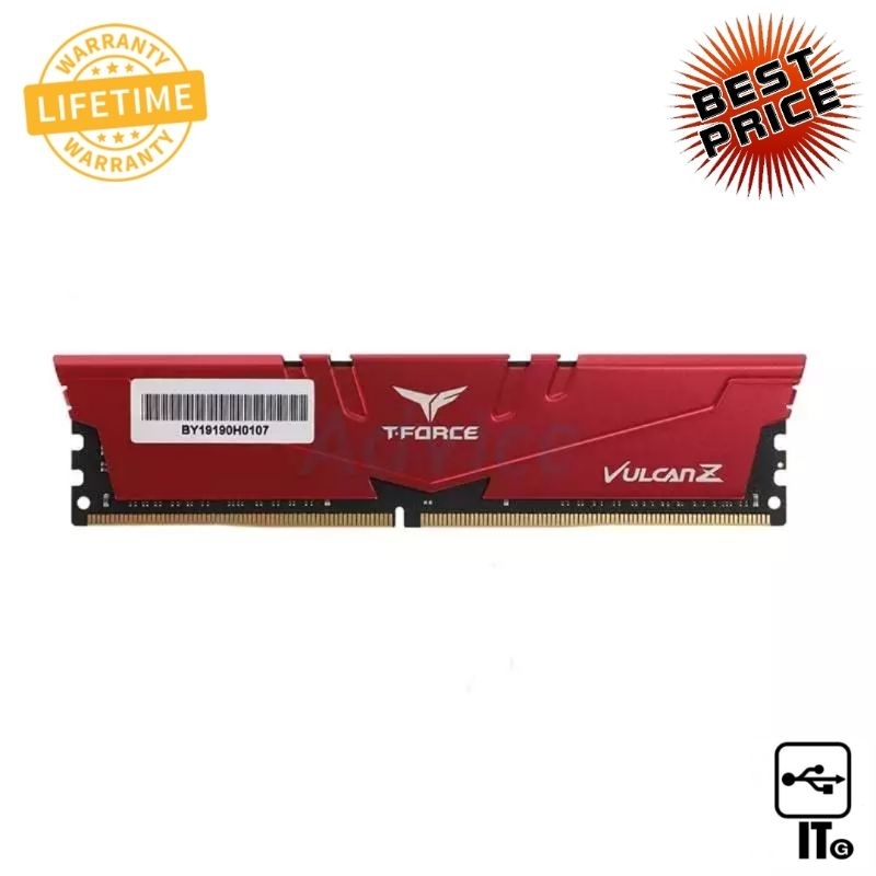 RAM DDR4(2666) 16GB TEAM VULCAN Z RED ประกัน LT. เเรม เเรมพีซี เเรมคอม | Shopee Thailand