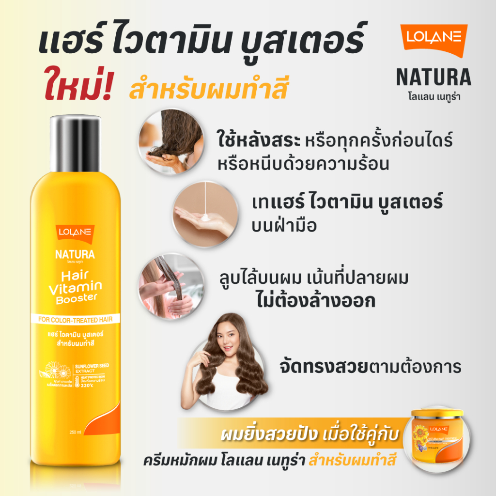 (มี 4 สูตรให้เลือก) Lolane Natura Hair Vitamin Booster โลแลน แฮร์ ไว ...