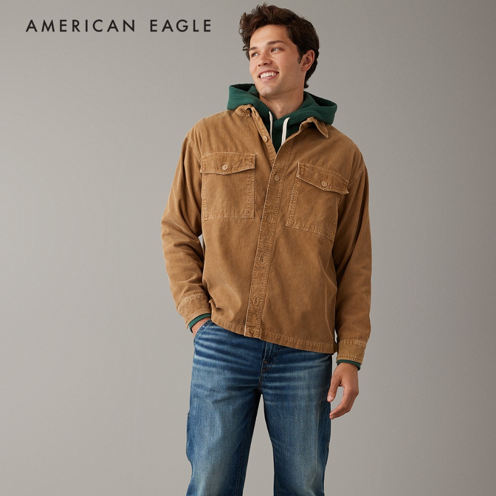 American Eagle Super Soft Corduroy Overshirt เสื้อโอเวอร์เชิ้ต ผู้ชาย ผ้าลูกฟูก (NMSH 015-6101 ...