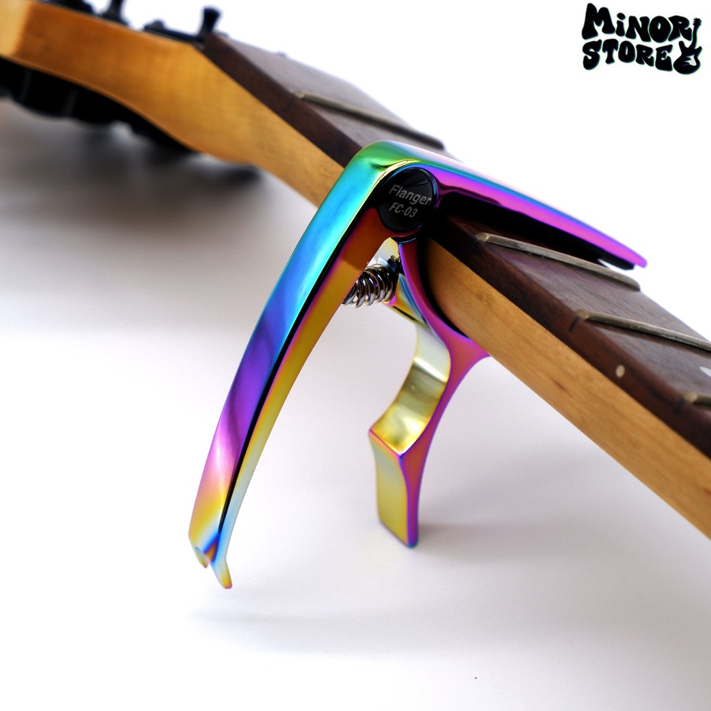 FLANGER CAPO ONE (RAINBOW) คาโปโลหะสีรุ้งผสมสังกะสีสําหรับกีตาร์ไฟฟ้า ...