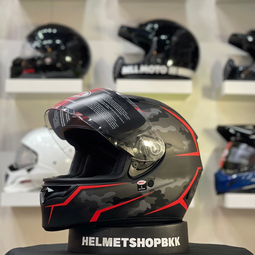 หมวกกันน็อคเต็มใบ BELL QUALIFIER STEALTH CAMO MATTE BLACK/RED | Shopee ...