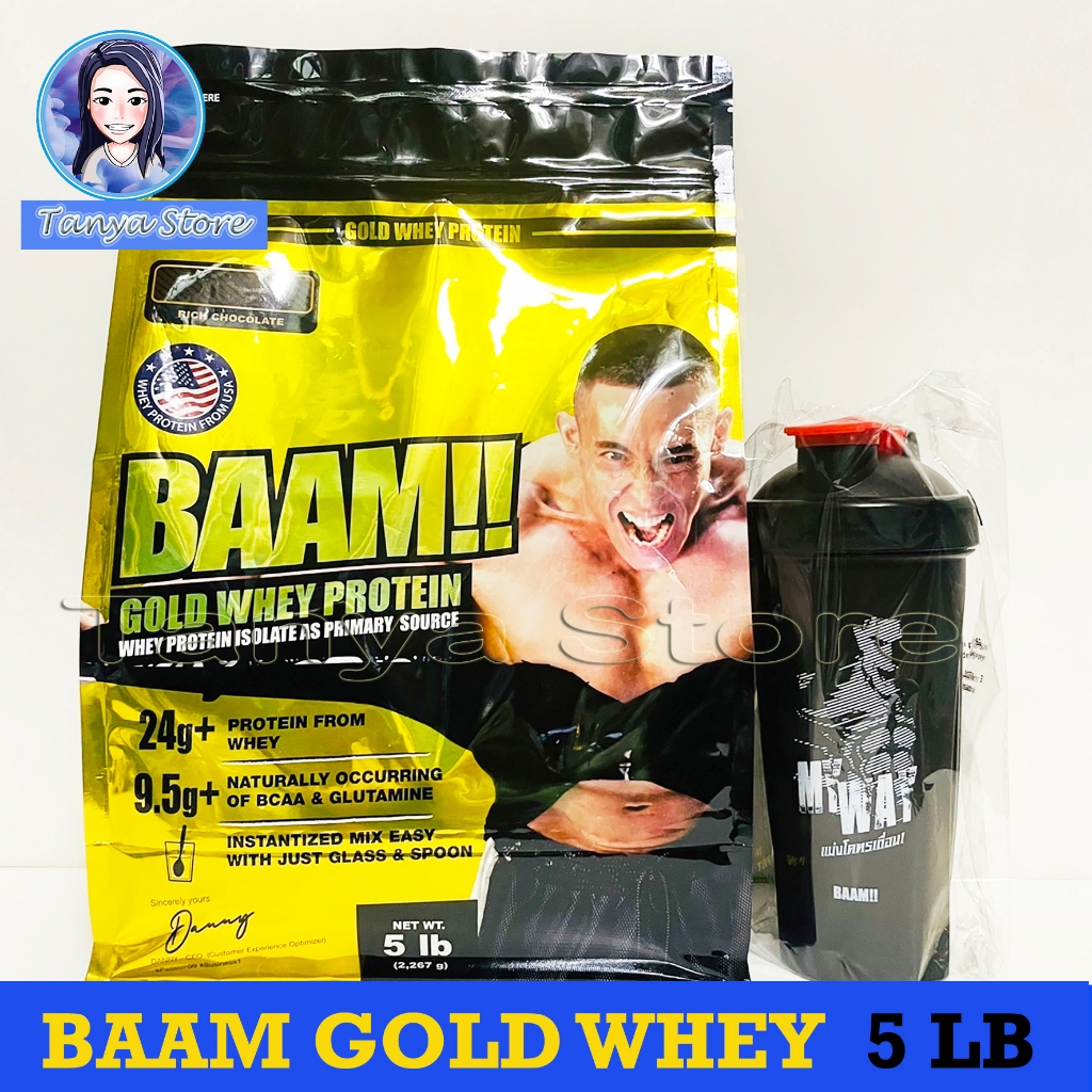 🔥BAAM GOLD WHEY PROTEIN 5 ปอนด์ + เชคเกอร์ (สุ่มลาย)🔥(exp.01/27 ...