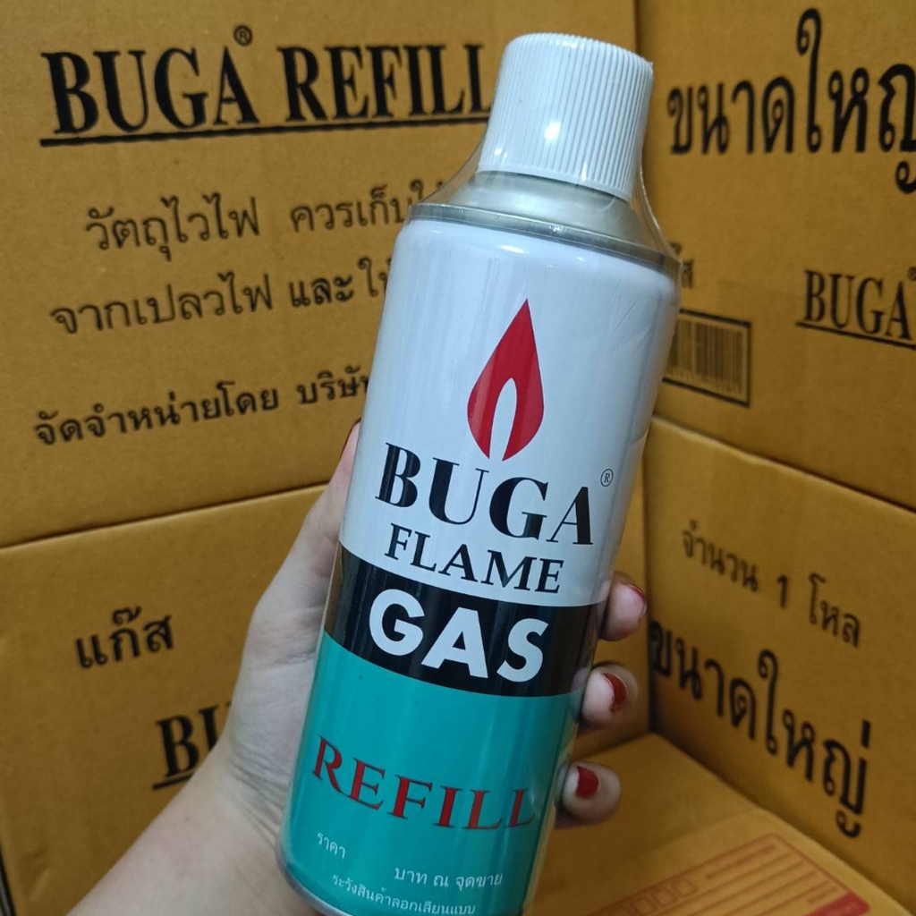 ส่งฟรี 🚙 แก๊สกระป๋อง Buga Gas Refill ขวดใหญ่ 290กรัม แก๊สเติมไฟแช็ค ...
