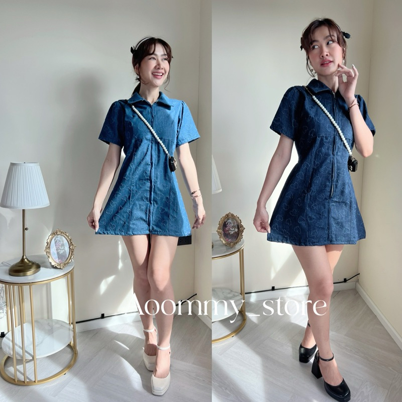 (JE9) เดรสยีนส์รูปหัวใจ | Shopee Thailand