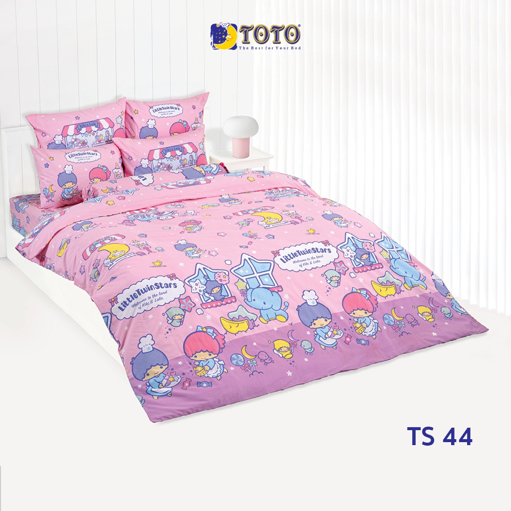 TOTO TS44 ชุดผ้าปู 6ฟุต 4ชิ้น + ผ้านวม90"x97" 1ผืน รวมมี5ชิ้น ลายลิตเติ ...