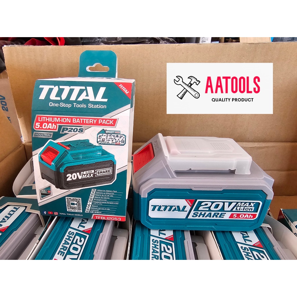 ของแท้ 100% ส่งฟรี TOTAL แบตเตอรี่ลิเธียมไอออน 20V 5.0Ah รุ่น TFBLI2053 ...