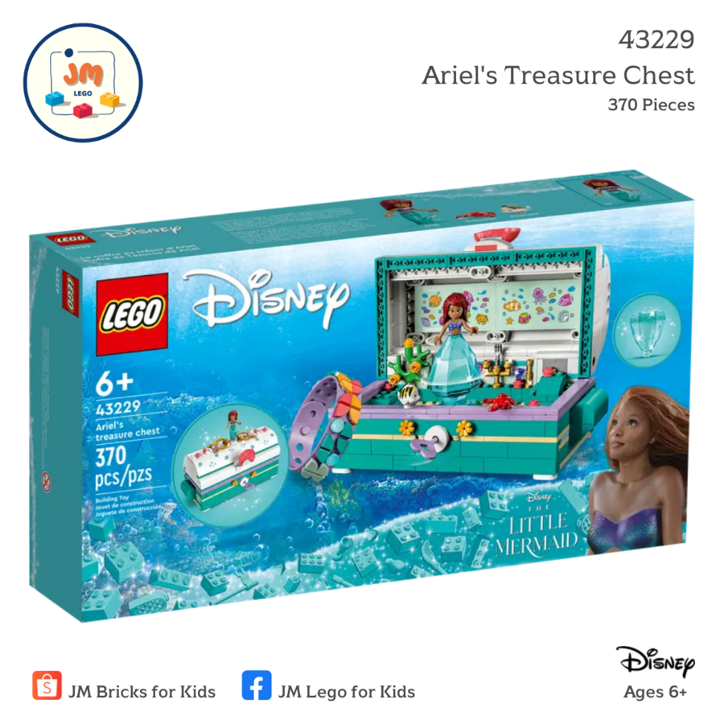 LEGO Disney 43229 Ariel's Treasure Chest (370 Pieces) สำหรับเด็กอายุ 6 ...