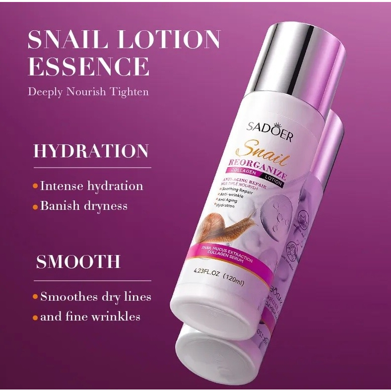( มีส่งด่วน ) SADOER SNAIL REORANIZE COLLAGEN LOTION โลชั่น บำรุงผิว ...