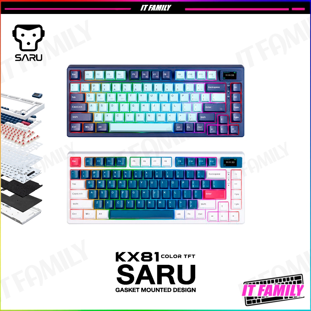 คีย์บอร์ด Saru Color Tft รุ่น Kx 81 75 มี 2 สี Red Switch Ttc Switch