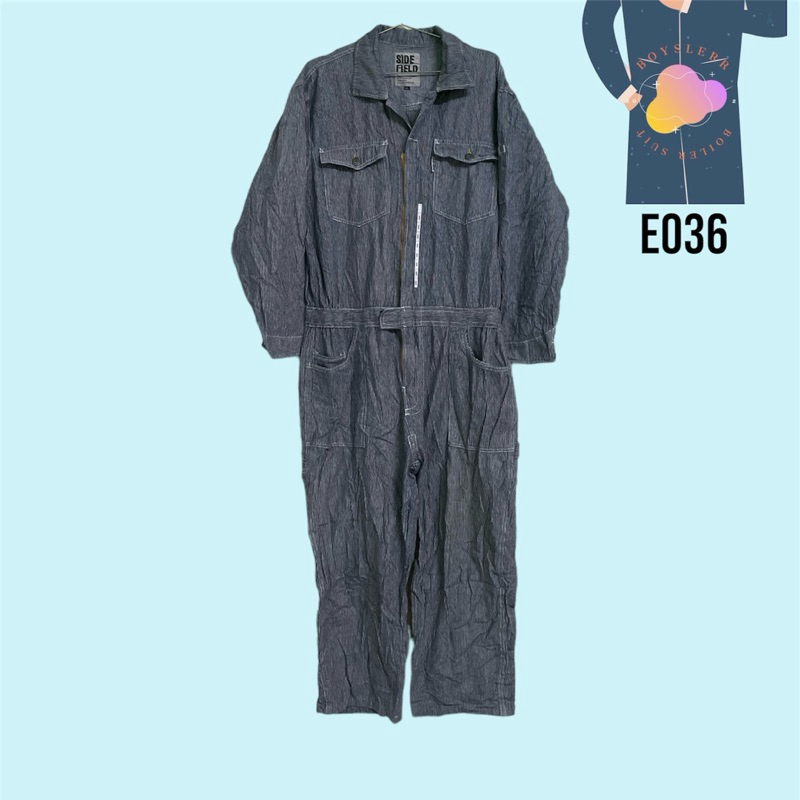 SIDE FIELD #E036 / 145 size:2L ชุดหมี ชุดช่าง ชุดหมีมือสอง ชุดช่างมือสอง | Shopee Thailand