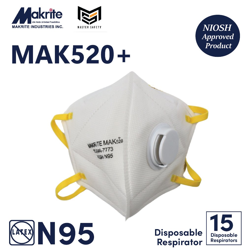 หน้ากากอนามัย Makrite รุ่น MAK520+ ป้องกันกันฝุ่นและมลภาวะทางอากาศ 1 กล่อง 15 ชิ้น | Shopee Thailand