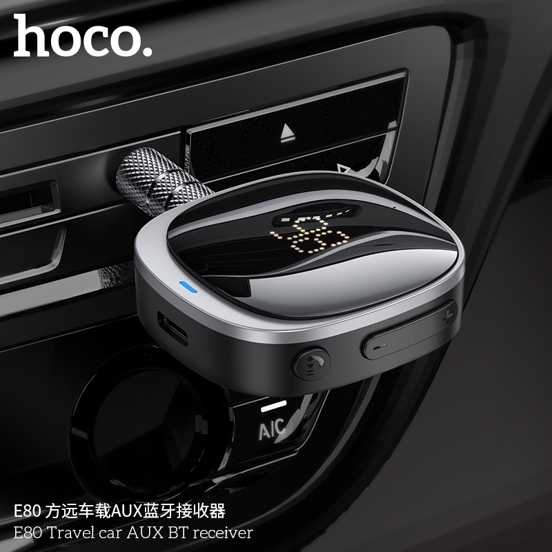 HOCO E80 อุปกรณ์รับสัญญาณบูลทูธในรถยนต์ IN-CAR AUX Wireless receiver ...