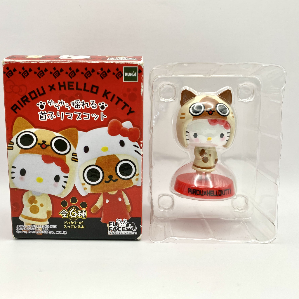 Monster Hunter Airou x Hello Kitty Bobble Head Mascot Happy Ver. มอนสเต ...