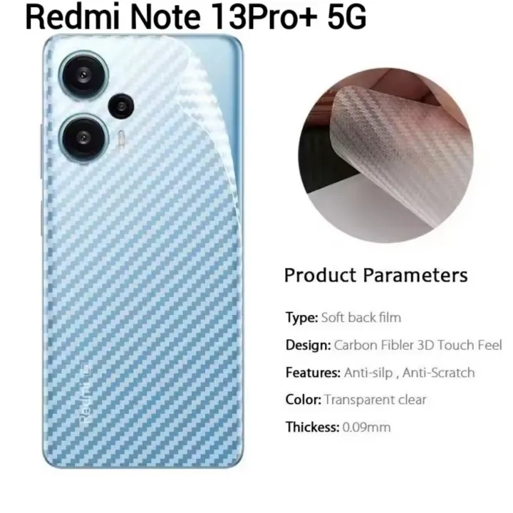 ฟิล์มหลังเคฟล่า ใช้สำหรับ Redmi Note13Pro / Pro Plus / Note 13 ตรงรุ่น กันรอย พร้อมส่งในไทย ...