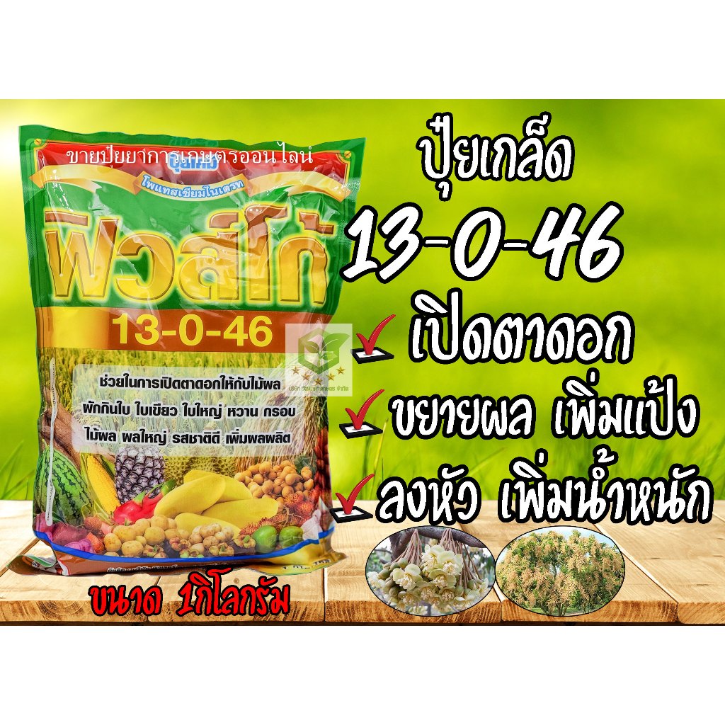 ปุ๋ยเกล็ด 13-0-46 ฟิวส์โก้ เร่งช่อ เปิดตาดอก 1 กิโลกรัม โพแทสเซียมไนเตรท ชาลีเฟรท 13 0 46 ...