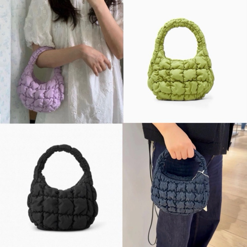 (พร้อมส่ง) กระเป๋า Cos Quilted Micro Bag สี Black/Lilac/Silver/Green ...