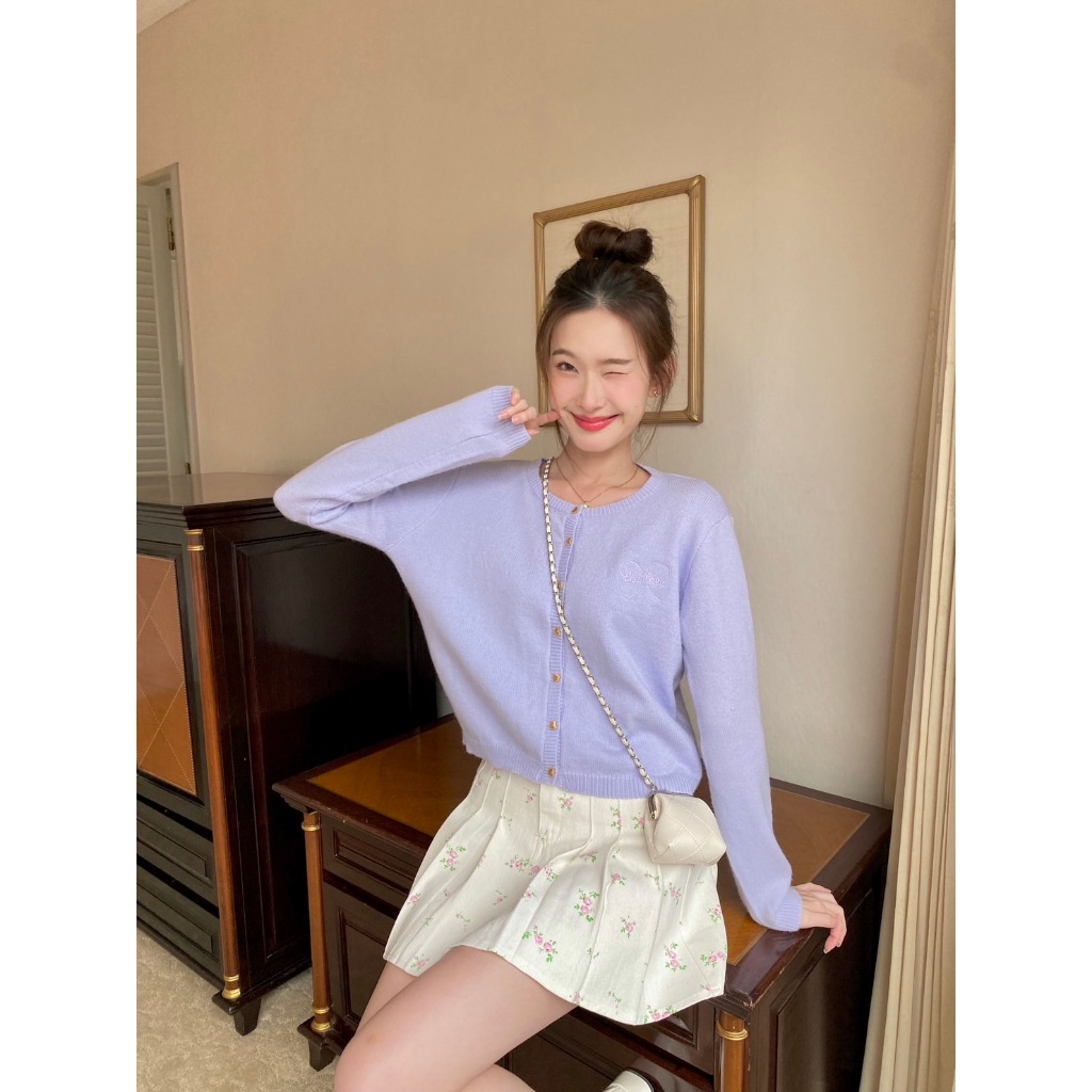 chuuchop(C8247) Candy Cardigan เสื้อไหมพรมคาดิแกน 10 สี | Shopee Thailand