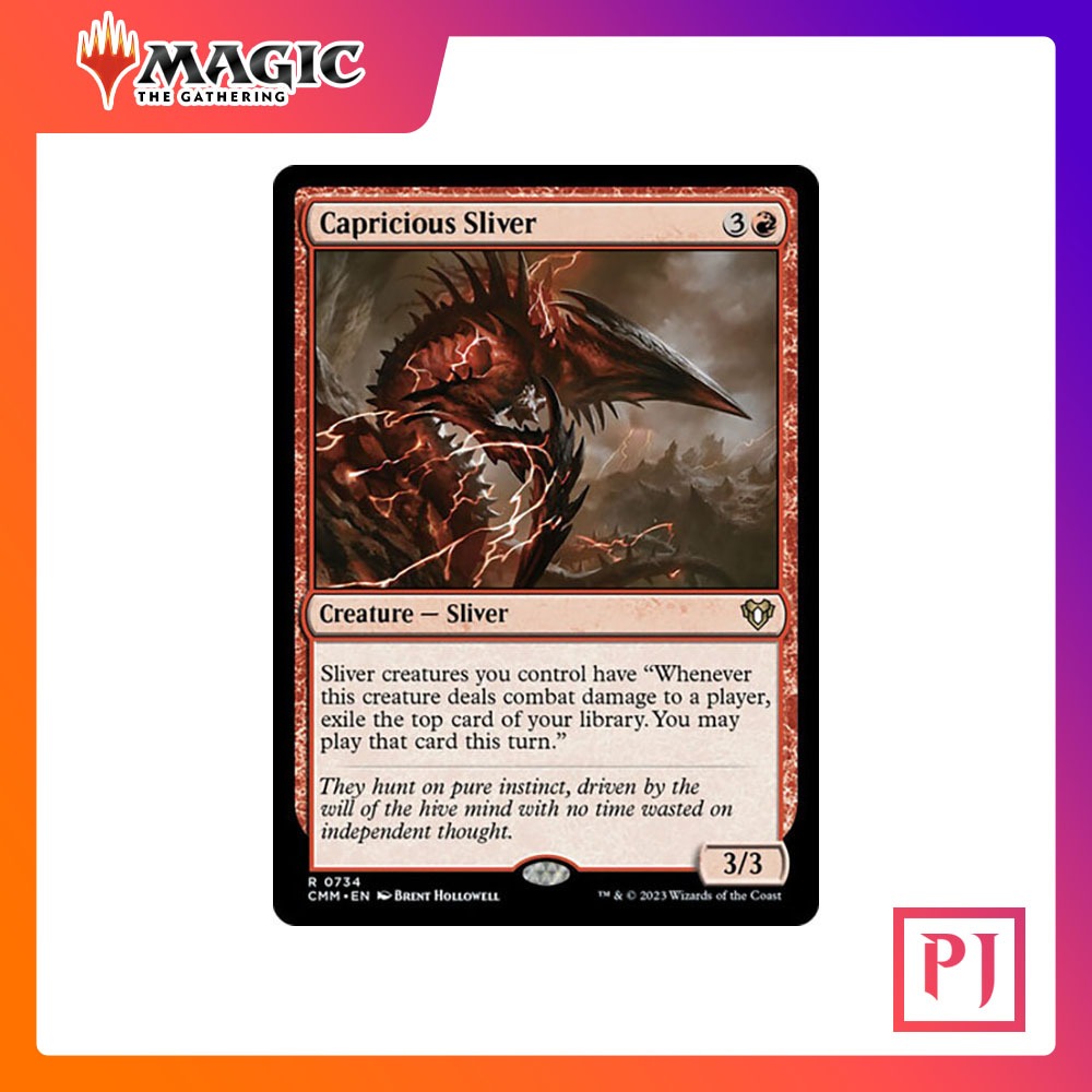 [MTG] Capricious Sliver [CMM] [RED] [RARE] [NORMAL] [ENG] (การ์ดเมจิค ...