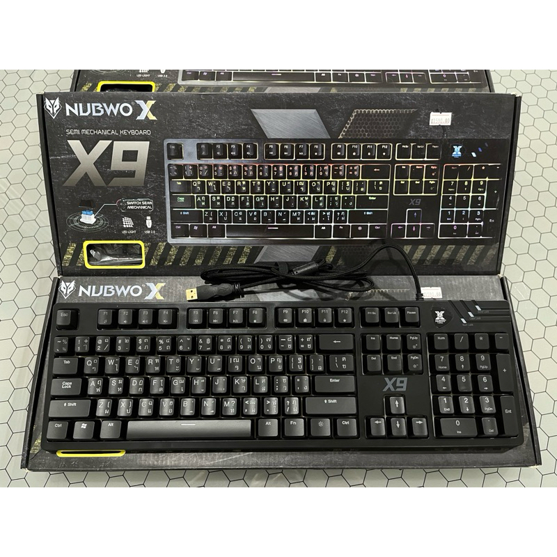 คีย์บอร์ดเกมมิ่งแบบปุ่มกึ่งแมคคานิคอล Nubwo Semi Mechanical Keyboard X9 ...