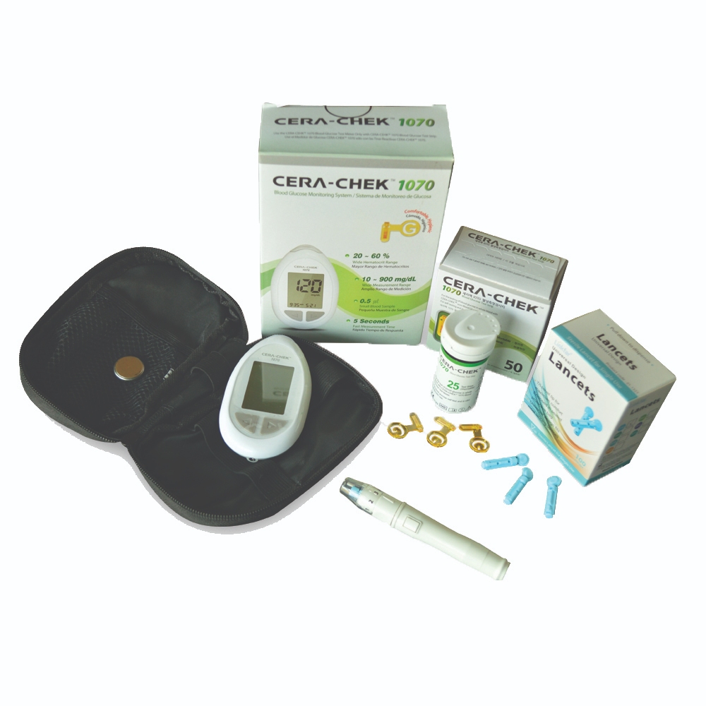 Cera-Chek เครื่องตรวจน้ำตาลในเลือดชุดครบเซ็ต แบบใช้กับปากกา พร้อมแผ่น ...