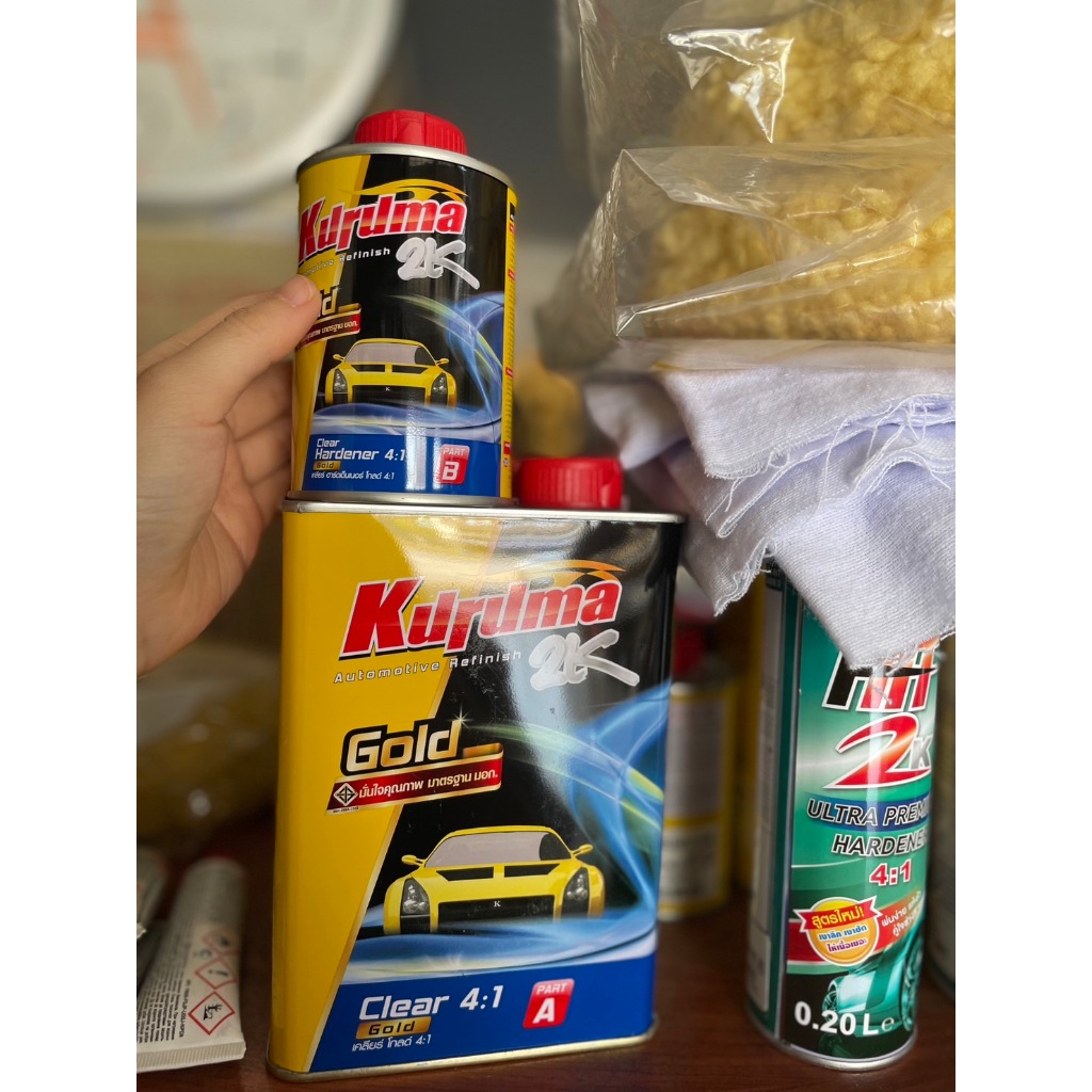 แลคเกอร์เงา 2K 4:1 KURUMA GOLD มาพร้อม ฮาร์ดเดนเนอร์ (ชุดเล็ก 1 ลิตร) | Shopee Thailand