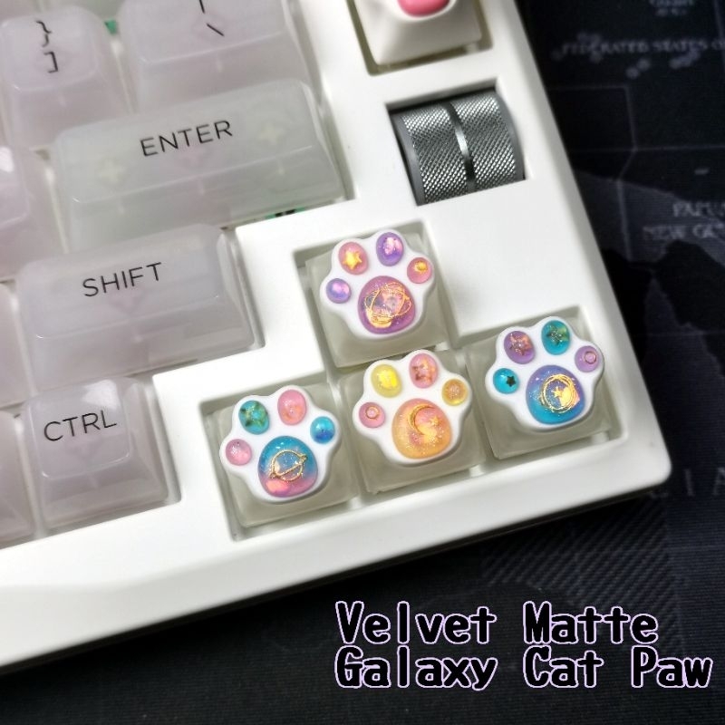 Velvet Matte Galaxy Cat Paw Keycaps | Shopee Thailand