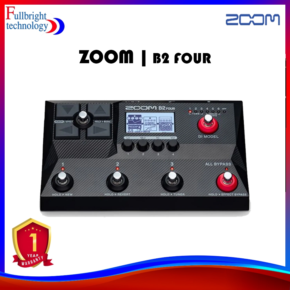 เอฟเฟคกีตาร์เบส ZOOM B2 FOUR BASS MULTI EFFECT PROCESSOR (ประกันจากศูนย์ 1 ปี) | Shopee Thailand